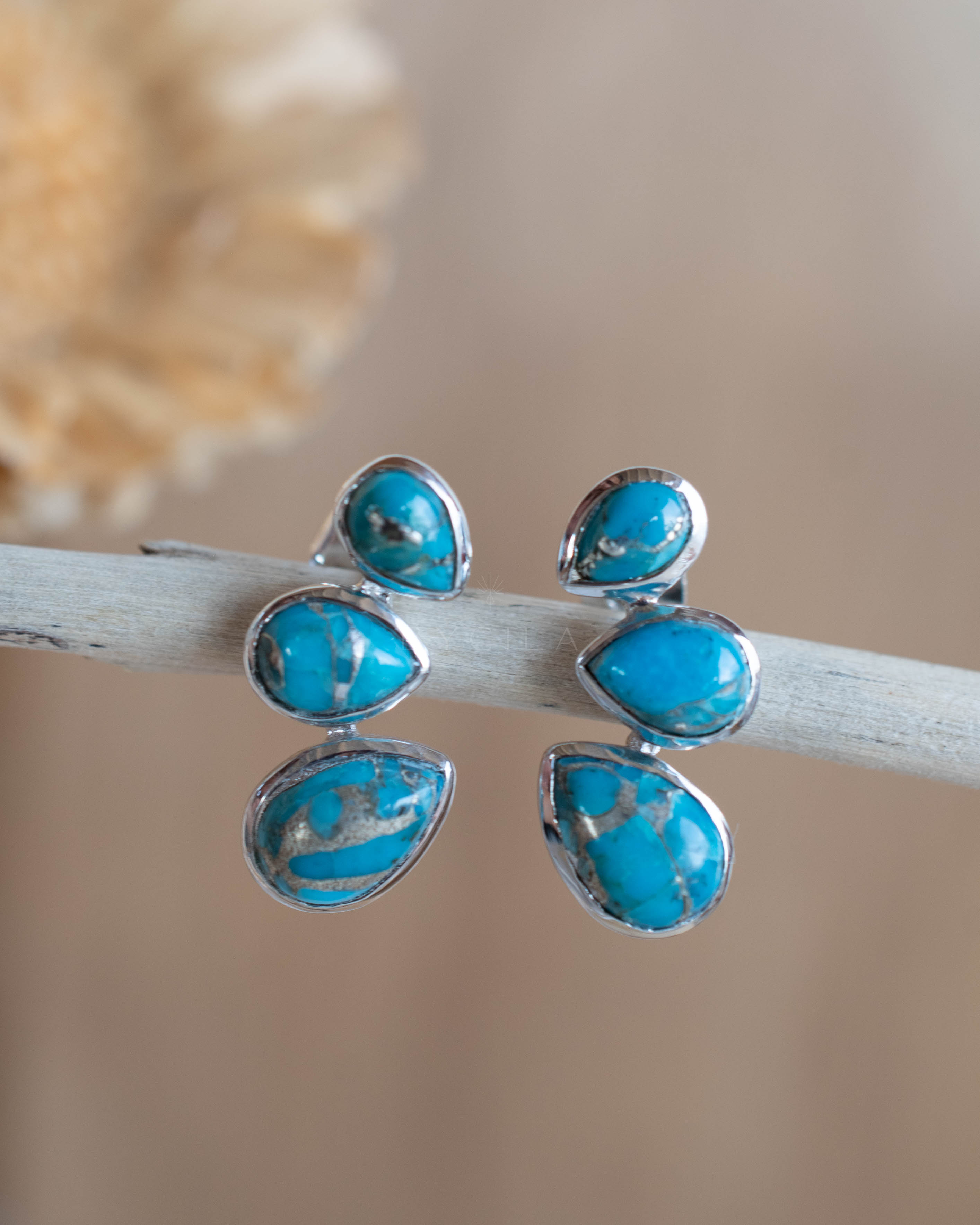 Emilia Earrings * Cooper Turquoise * Gold Plated, Silver Plated and Ro ...