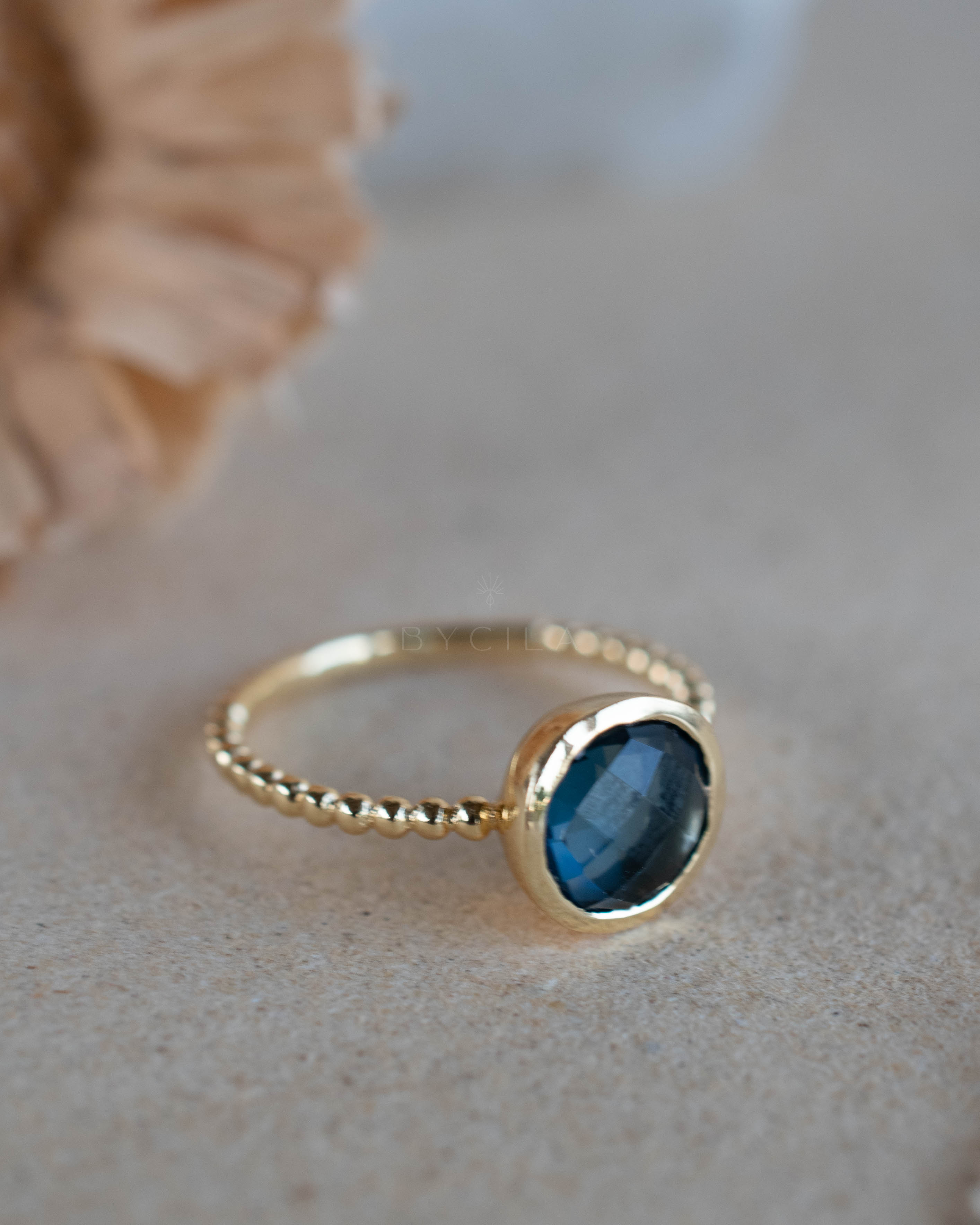 Tessy Ring * Iolite hydro * Gold Plated * BJR338 – ByCila