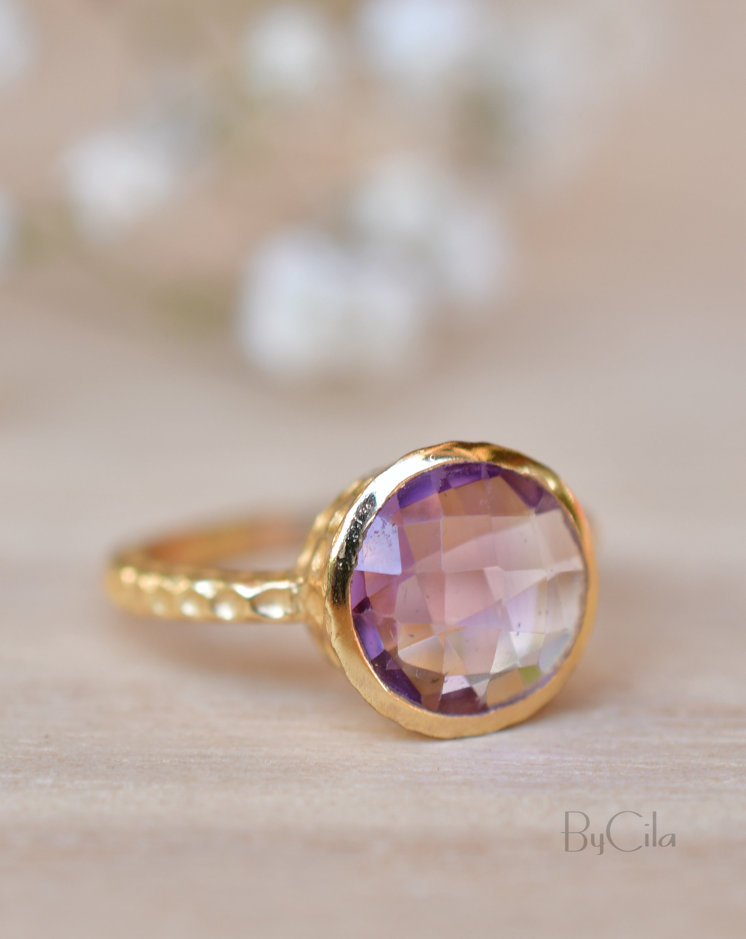 Marcela Ring * Amethyst * Gold Plated 18k * SBJR111 – ByCila