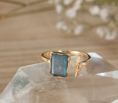 Marina Ring * Rainbow Labradorite * Gold Ring * BJR097 – ByCila