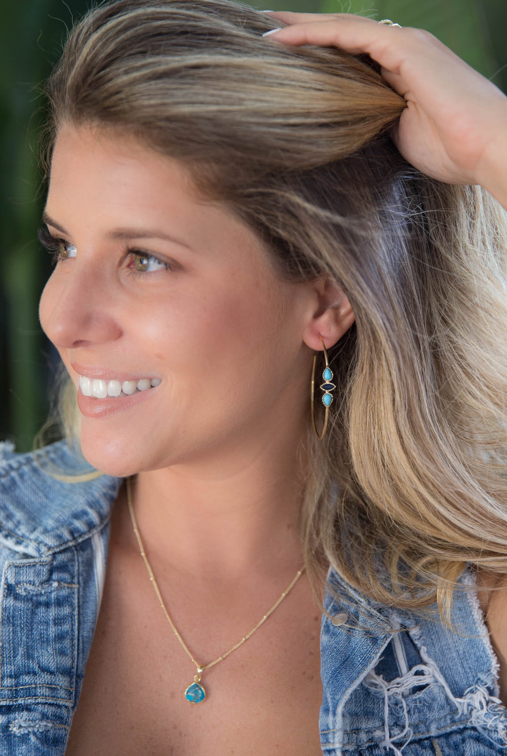 Ana Necklace * Copper Turquoise * Gold Plated over Sterling Silver * B ...