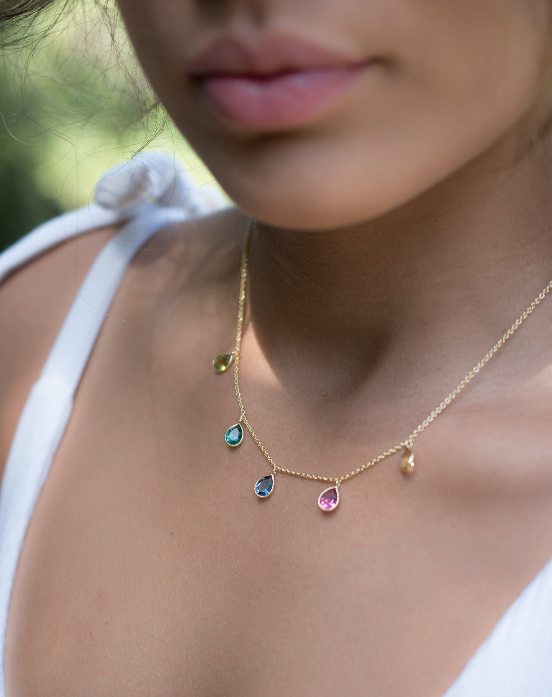 Ava Necklace * Citrine/ Pink and green tourmaline hydro/ Iolite hydro ...