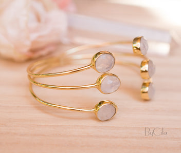 Abigail Bracelet * Moonstone * Gold Plated * BJB027 – ByCila, Inc