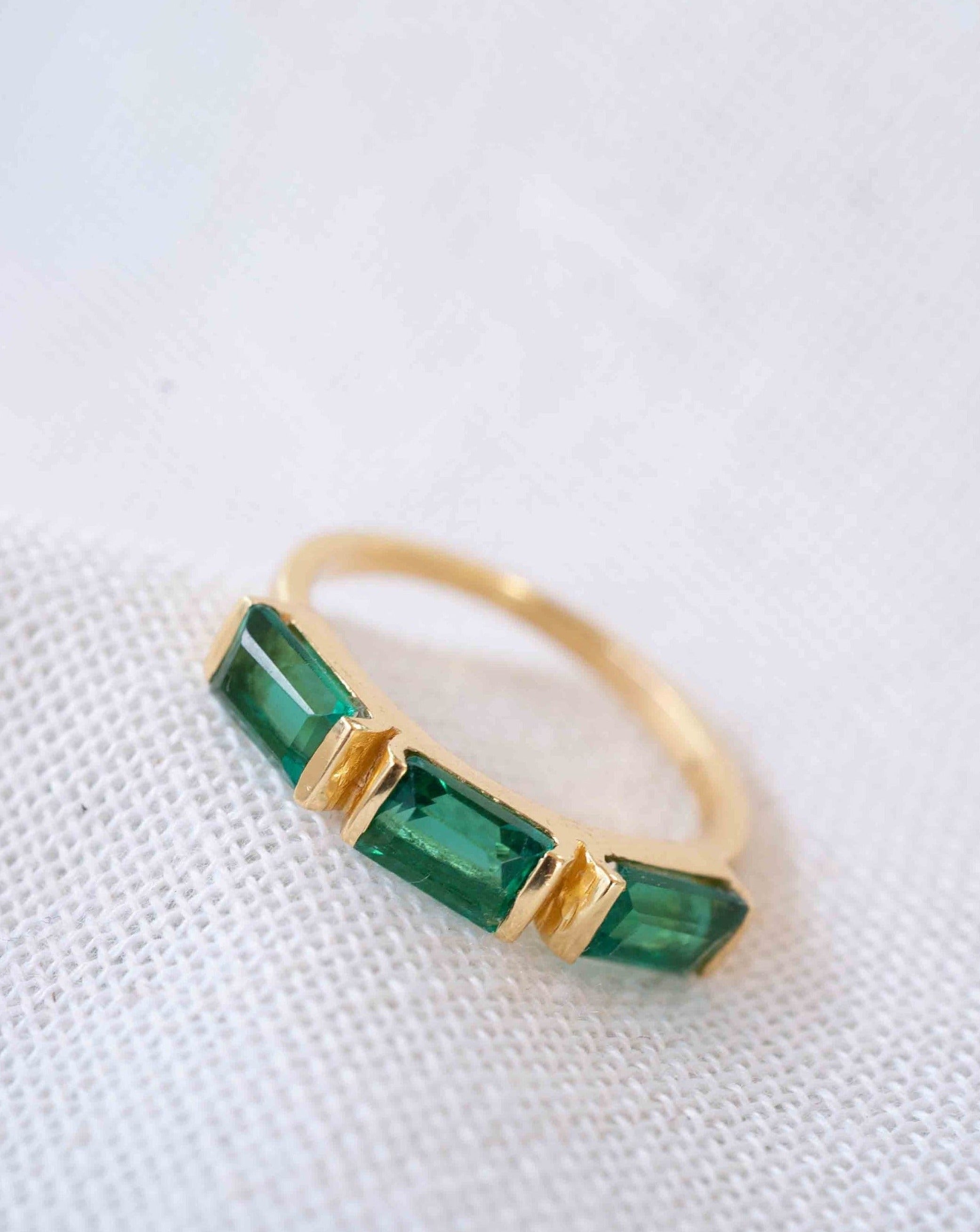 Green Tourmaline hydro Ring * 18k Gold Plated Ring * Stackable * BJR27 ...