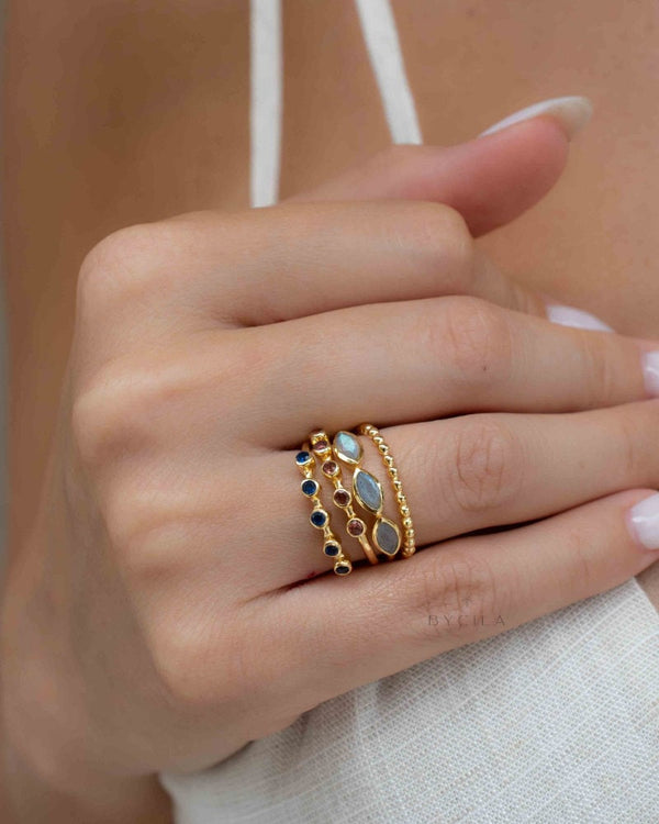 Georgina Ring * Garnet, Iolite and Labradorite * Gold Plated * BJR102 ...